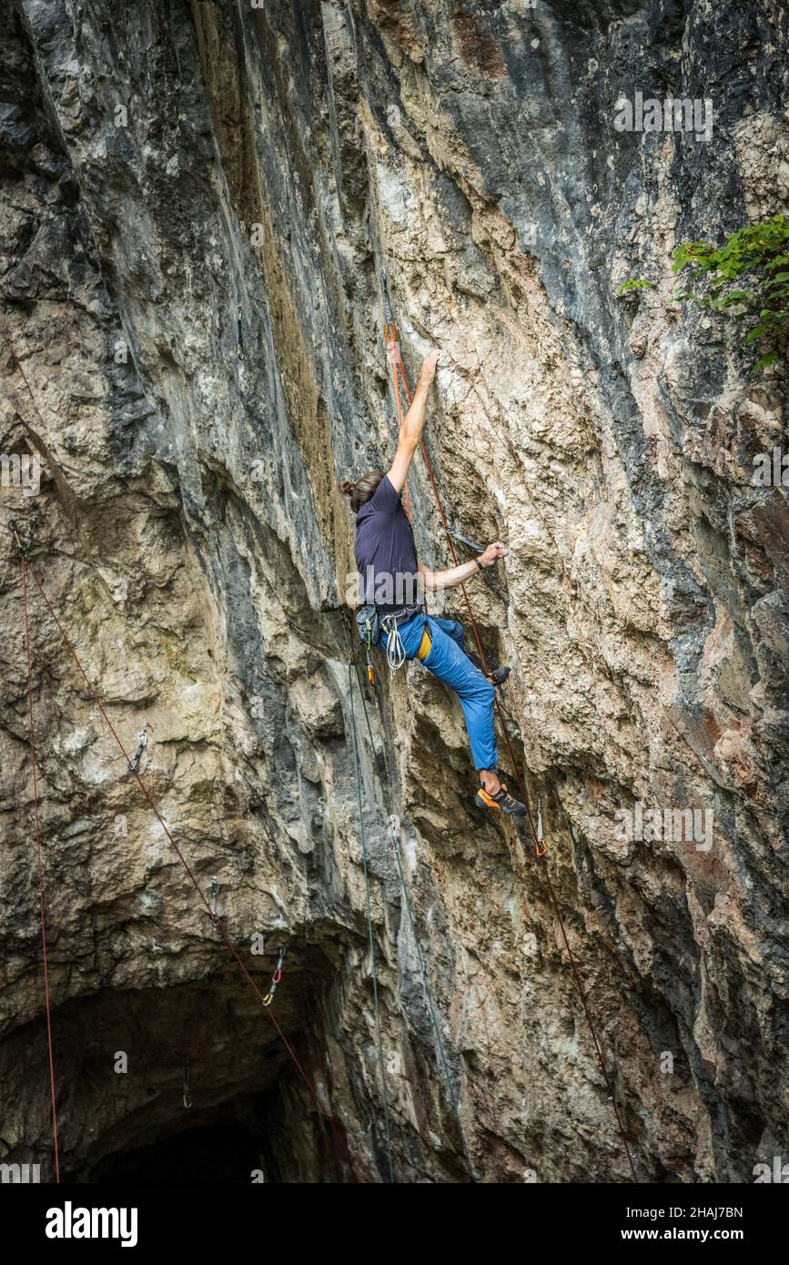 rock climbing at the Devil's Gorge Stock Photo - Alamy