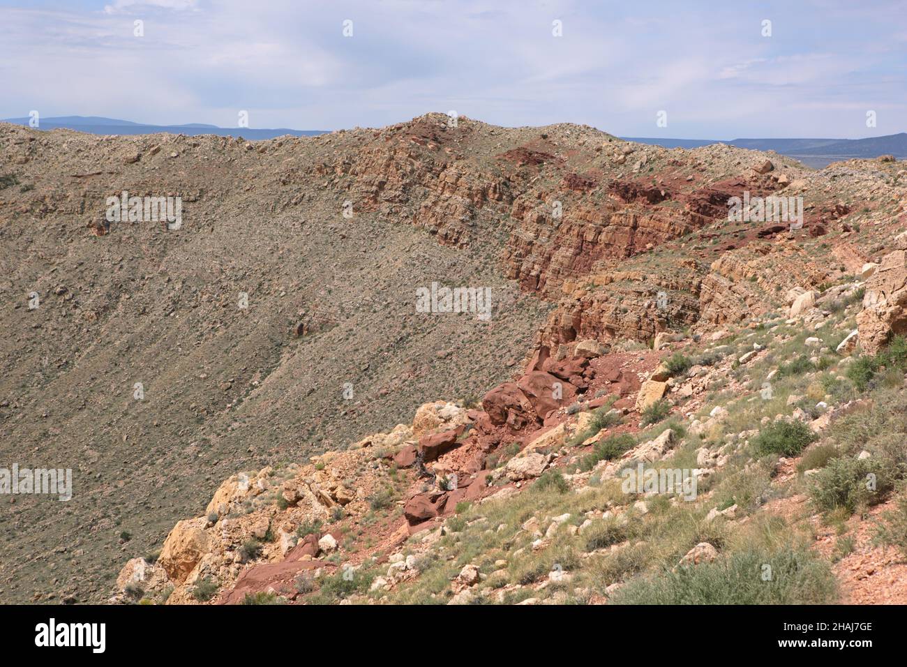 Southside of the upraised rim of Meteor Crater near Winslow in Northern ...