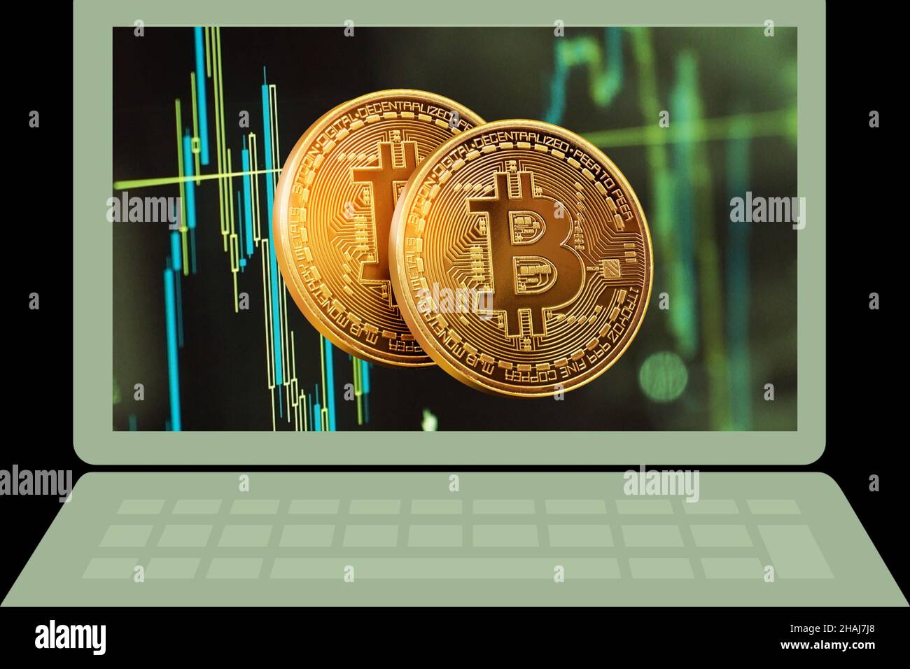 Bitcoin creative illustration Stock Photo - Alamy