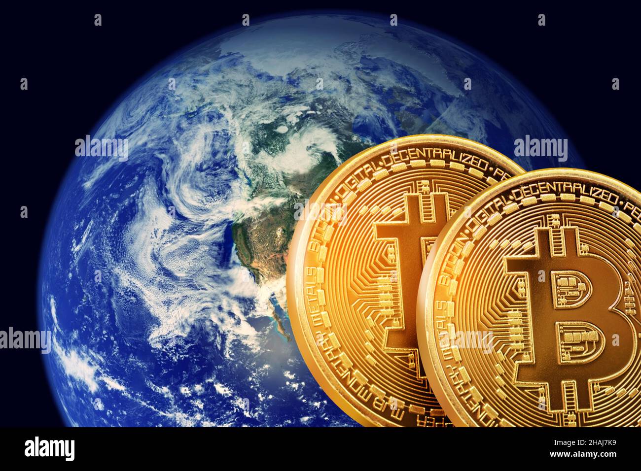 Bitcoin creative illustration Stock Photo - Alamy