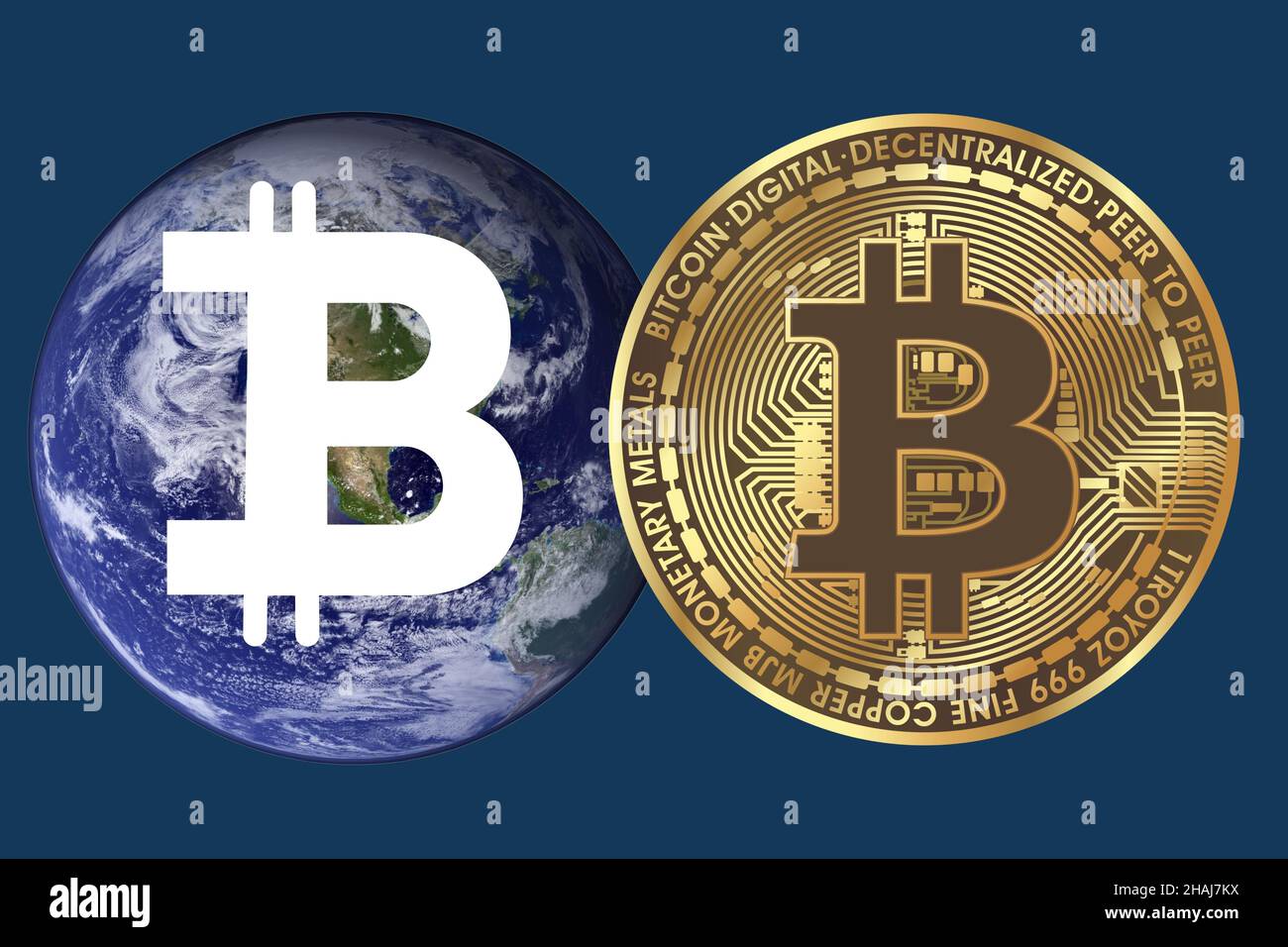 Bitcoin creative illustration Stock Photo - Alamy