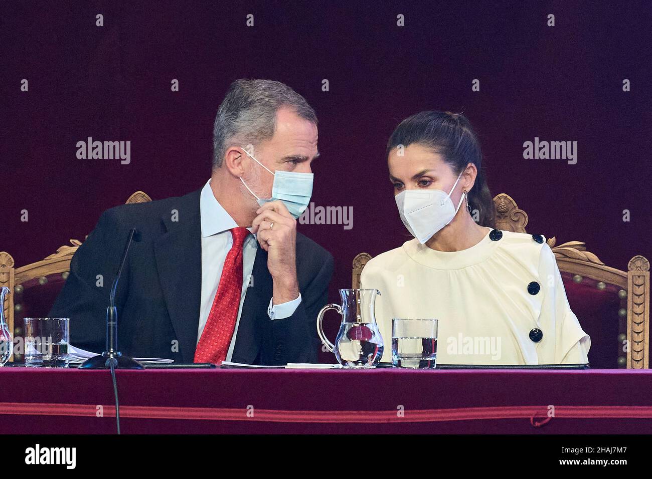 10-12-2021 Madrid Queen Letizia and King Felipe attend the 70th ...