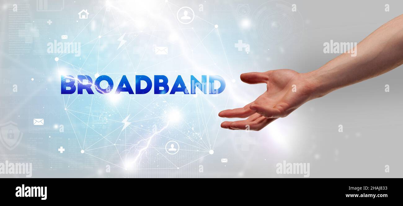 Hand pointing at inscription concept Stock Photo - Alamy