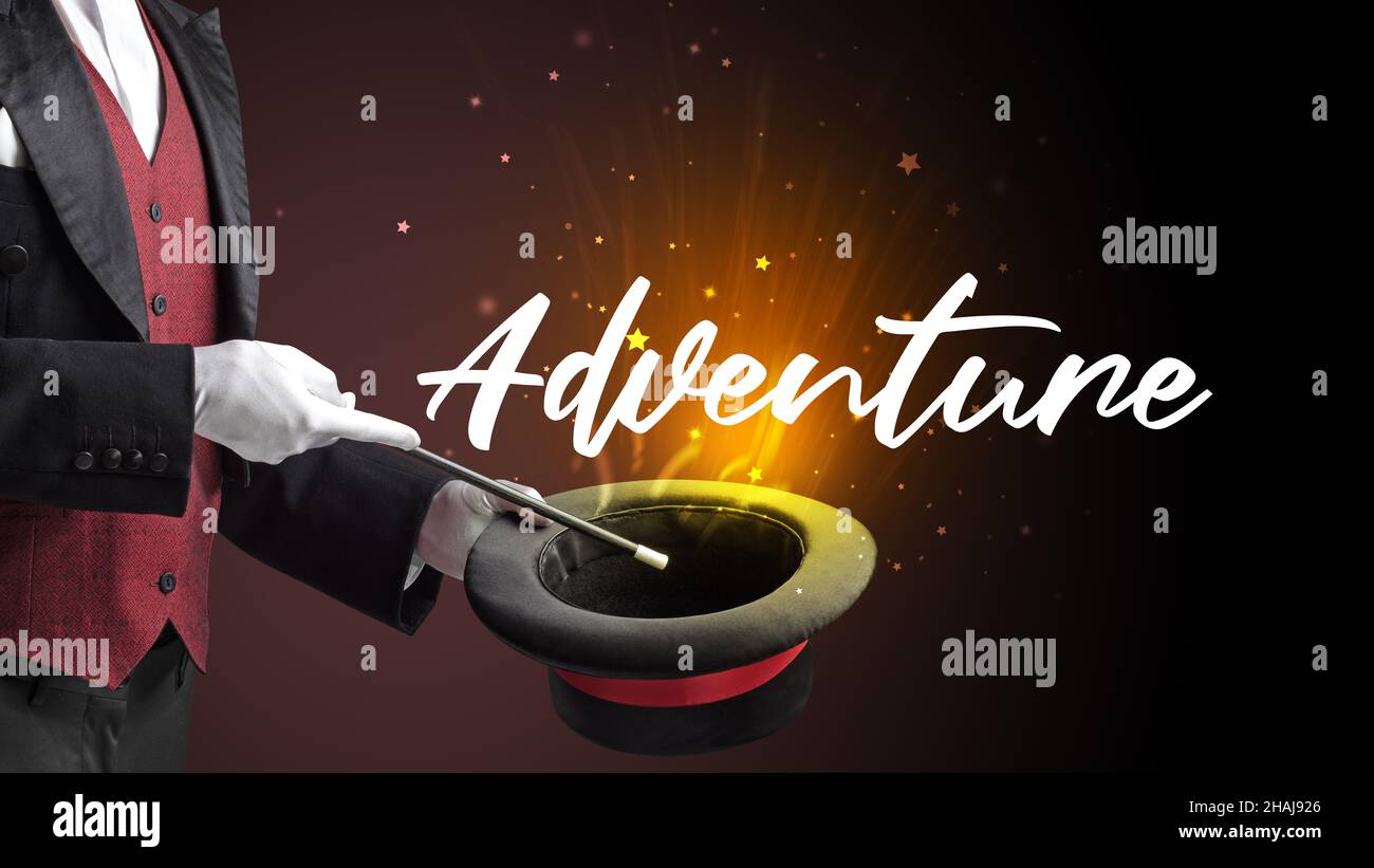 Old Magician is showing magic trick Stock Photo - Alamy
