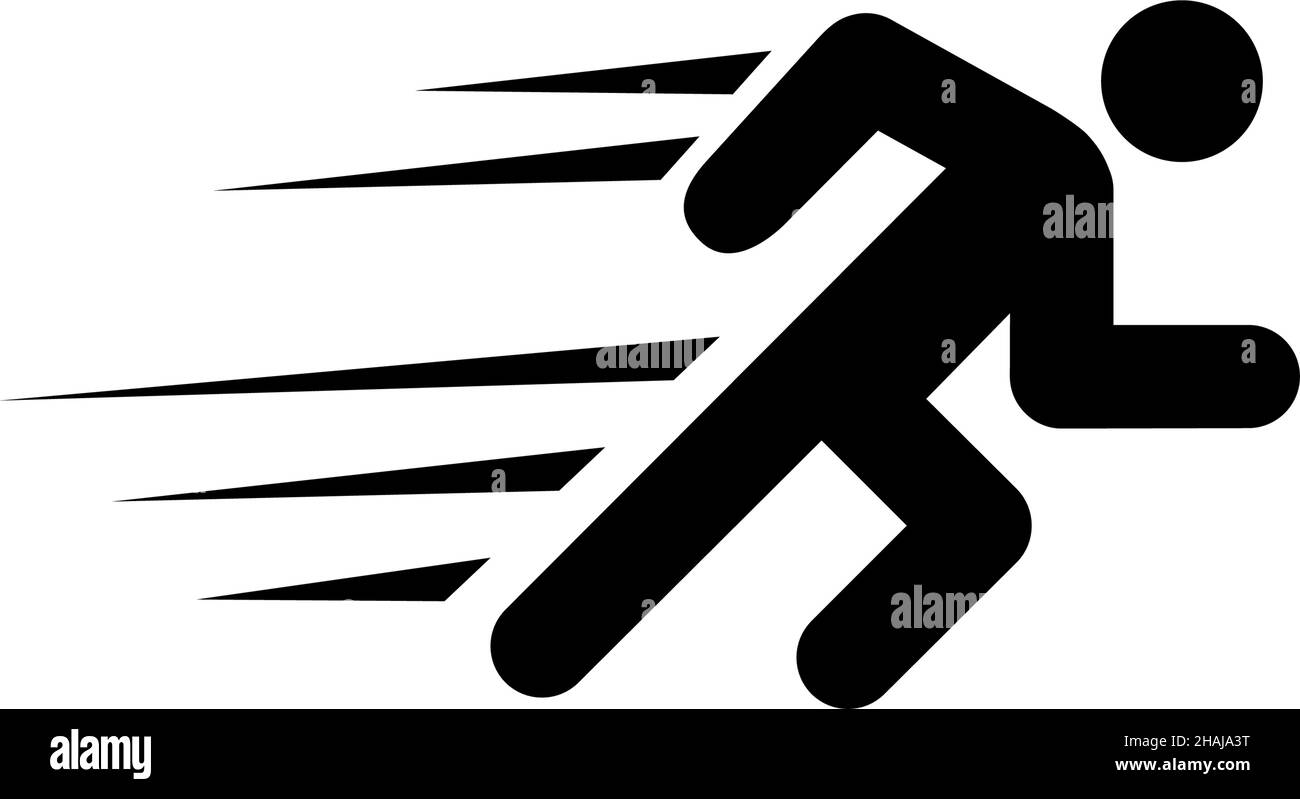Man Fast Run, Running Sprinter, Athlete. Flat Vector Icon illustration ...