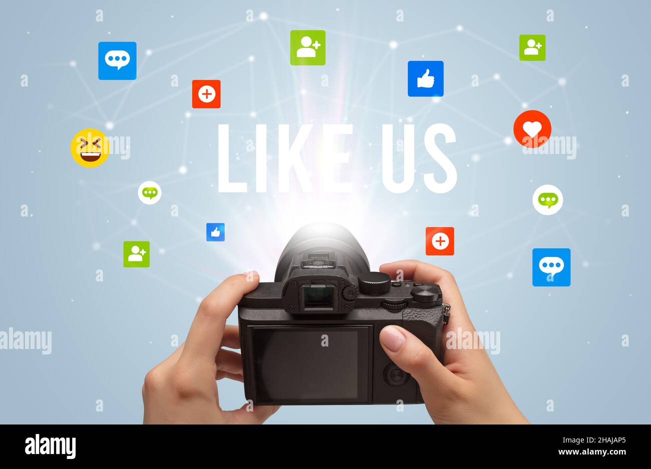 Using camera to capture social media content Stock Photo - Alamy