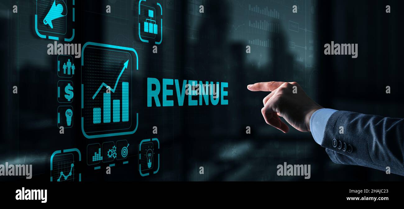 Revenue. Raising income concept. The businessman plans to increase his ...