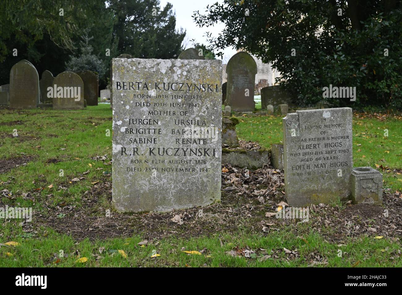The grave of Robert and Berta Kuczynski in St Andrew's Churchyard in ...