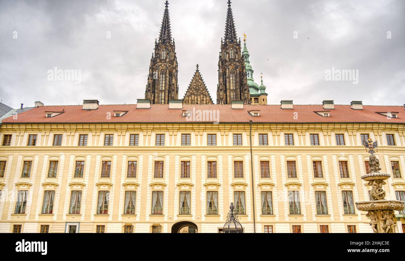 Prague Castle streetscape, HDR Image Stock Photo - Alamy