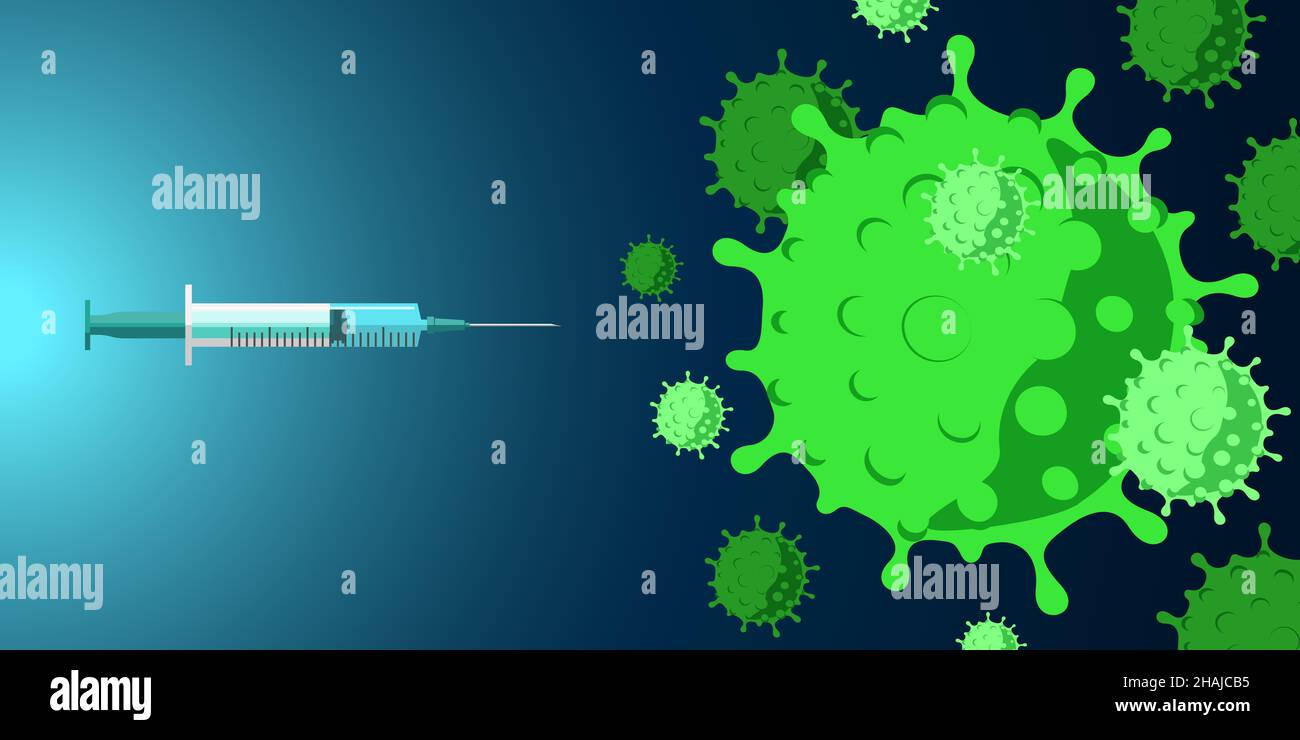 COVID-19 corona virus vaccination. Syringe vaccine injection against ...