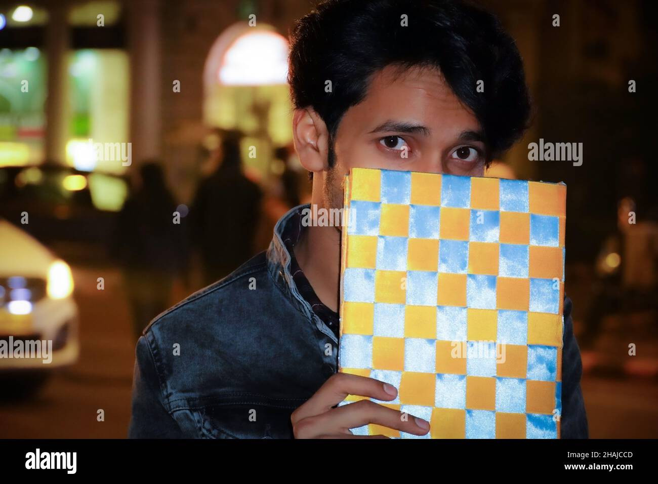 handsome man with own personal diary Stock Photo - Alamy