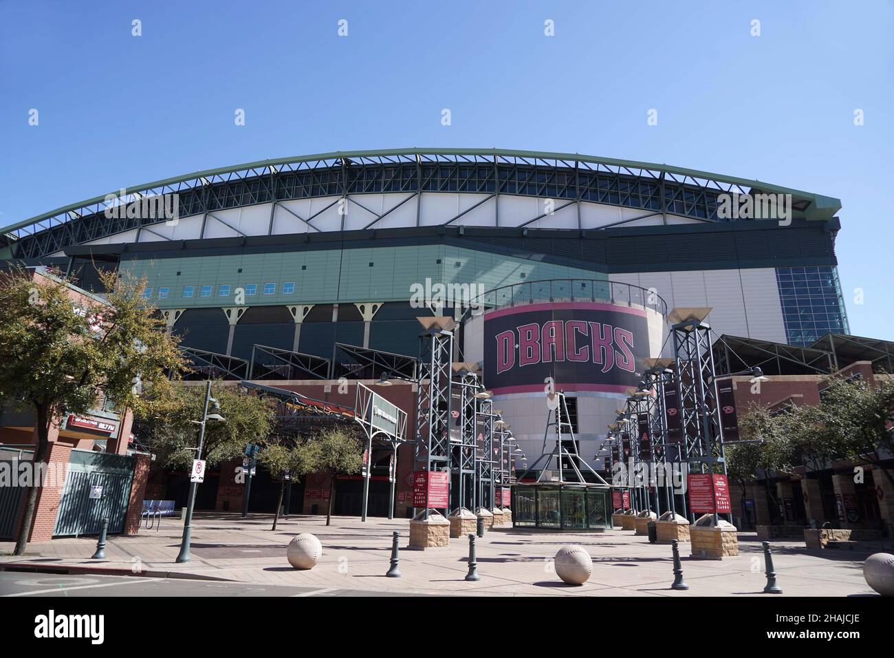 A general view of Chase Field exterior, Tuesday, March 2, 2021, in ...