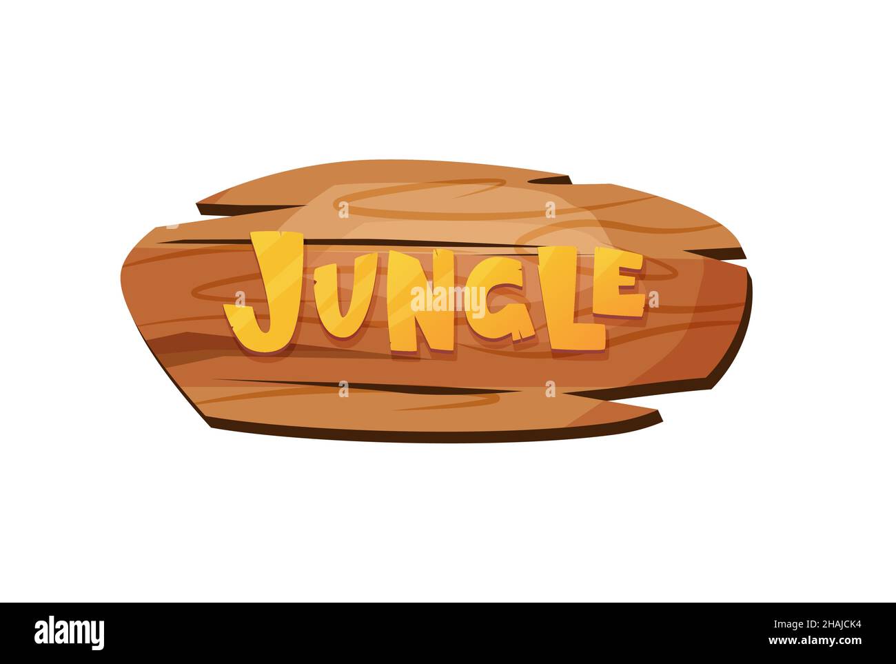 Jungle hand lettering wooden text. Textured cartoon letters Stock ...