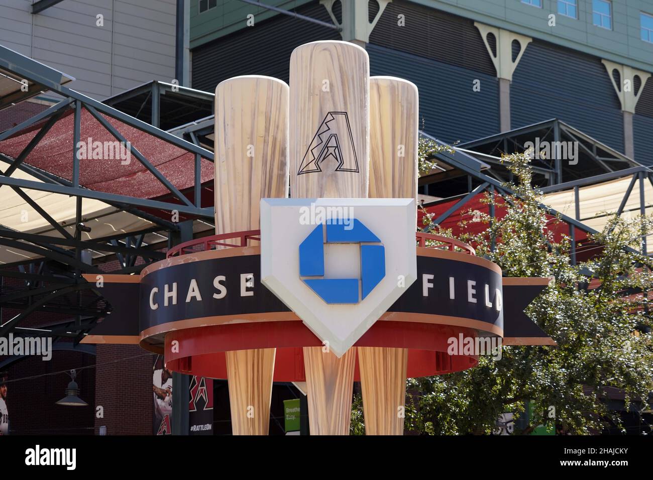 A general view of Chase Field exterior, Tuesday, March 2, 2021, in ...