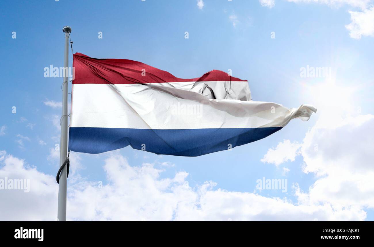 Netherlands flag - realistic waving fabric flag Stock Photo - Alamy