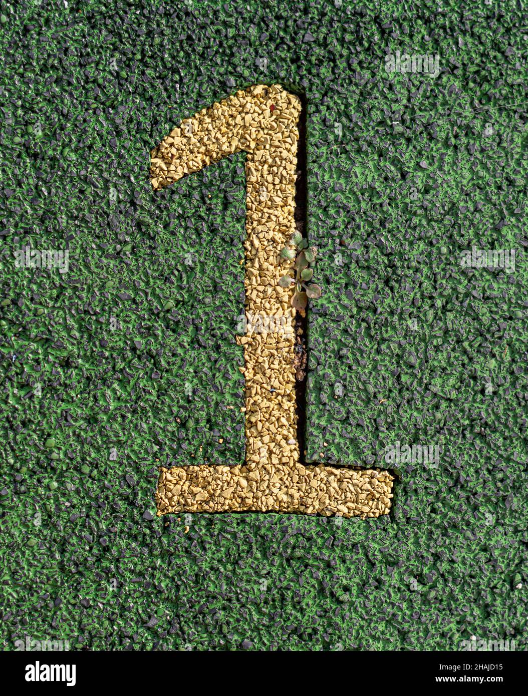 Number one on pavement Stock Photo - Alamy