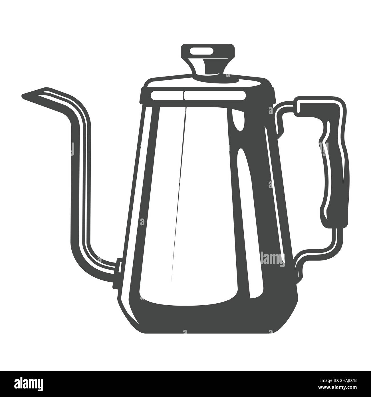 Kitchen tea or coffee pot icon, water kettle, teapot vector Stock ...