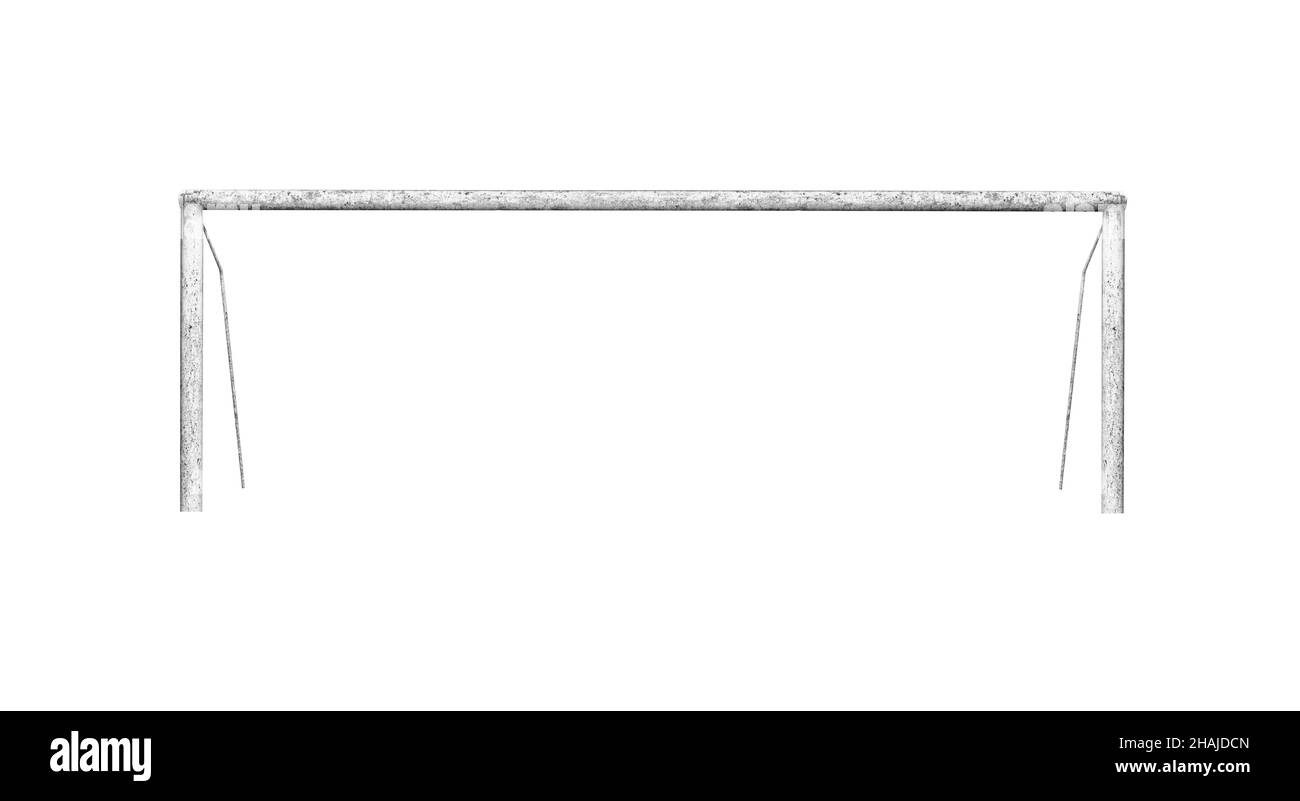 Old soccer goal isolated on white background Stock Photo - Alamy