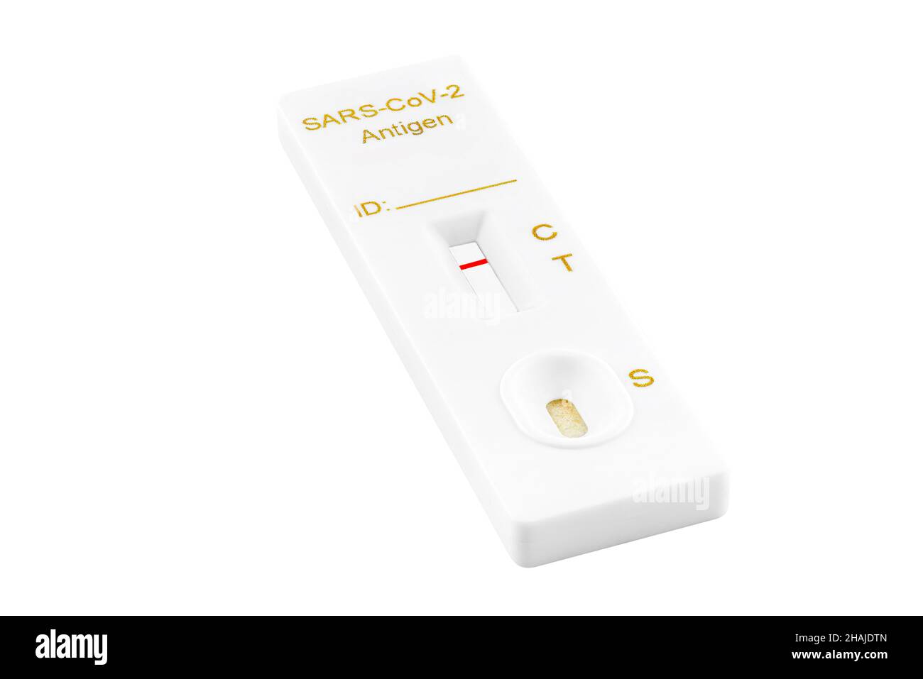 Coronavirus negative antigen test for nasal swab, isolated on a white ...