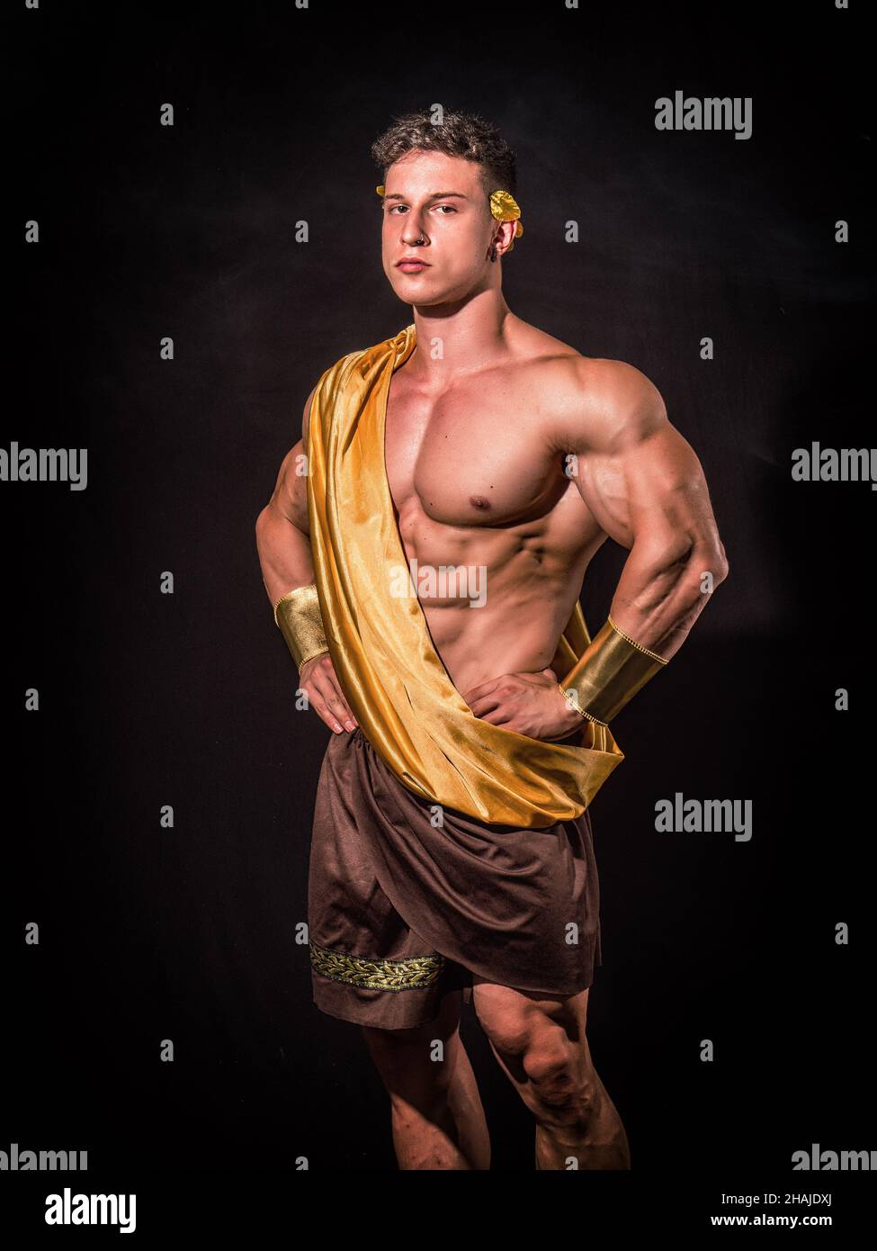 Greek god or Roman aristocrat looking at camera Stock Photo - Alamy