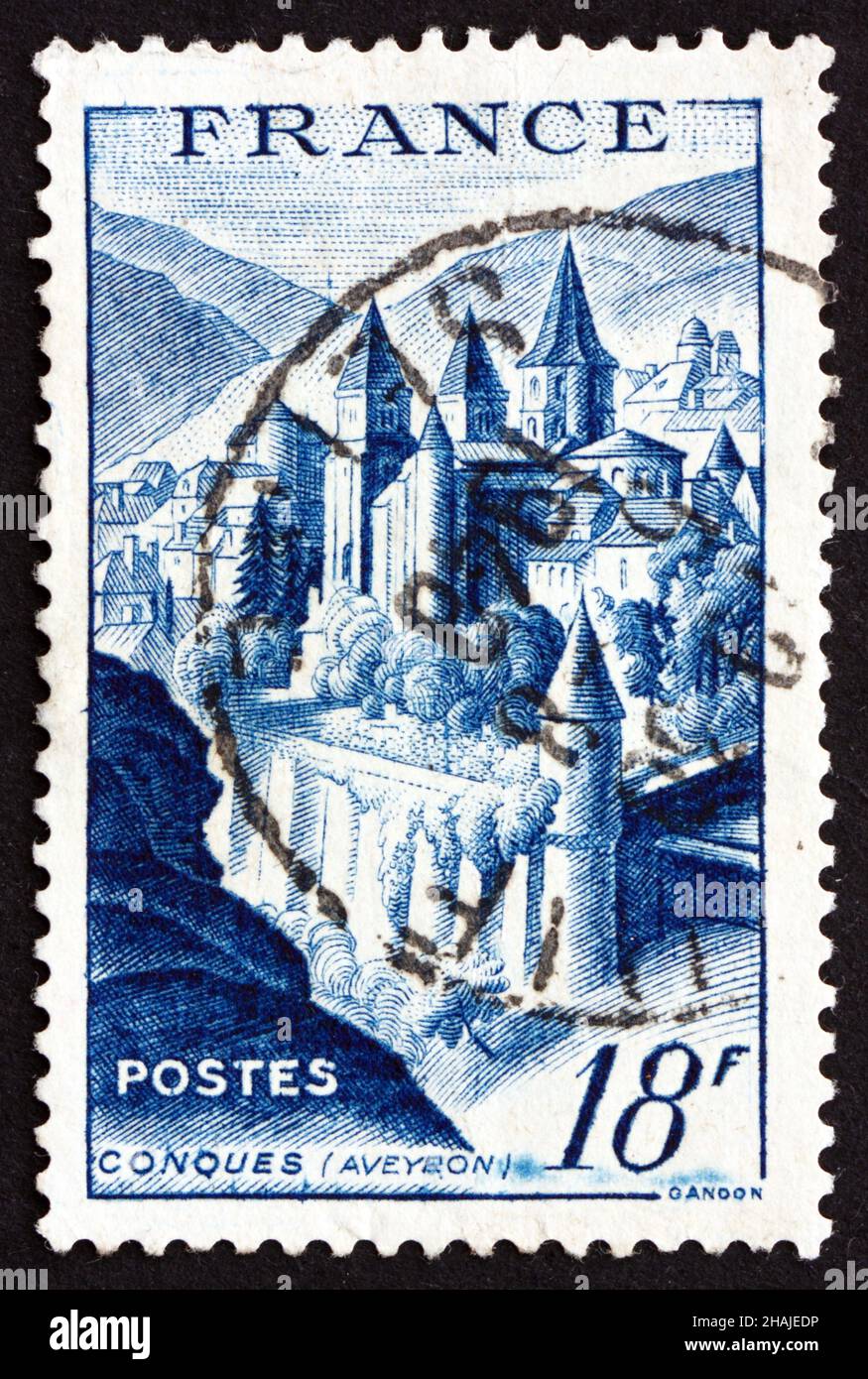 FRANCE - CIRCA 1948: a stamp printed in the France shows View of ...
