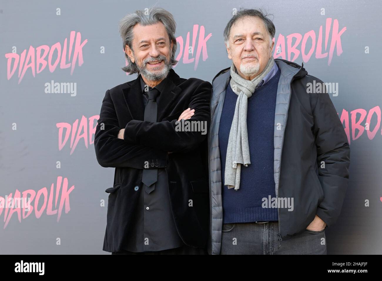 Pivio and Aldo De Scalzi attend the photocall of the film Diabolik at ...
