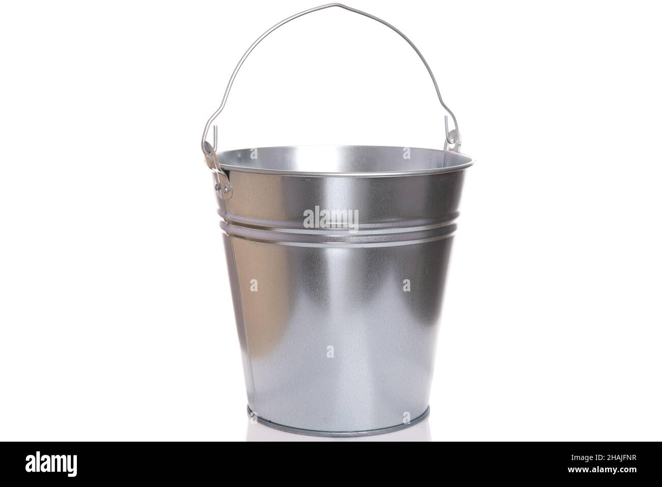 empty stainless steel bucket on white isolated background Stock Photo ...