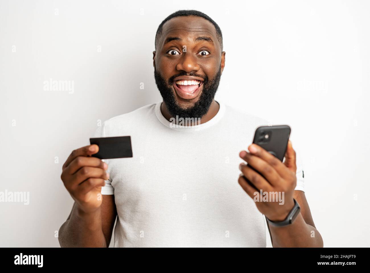 African american man debit card hi-res stock photography and images - Alamy