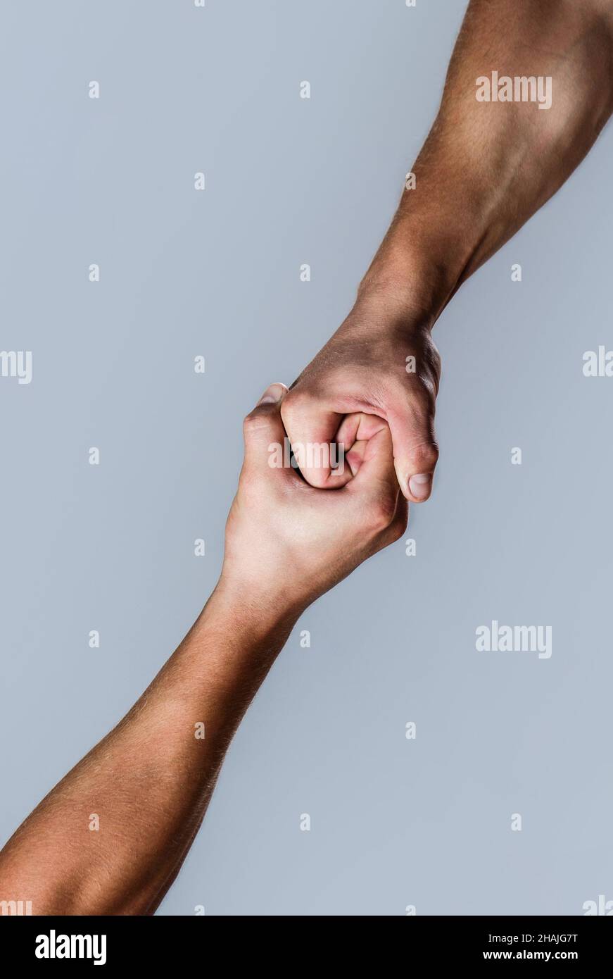 Two Hands Isolated Arm Helping Hand Of A Friend Friendly Handshake