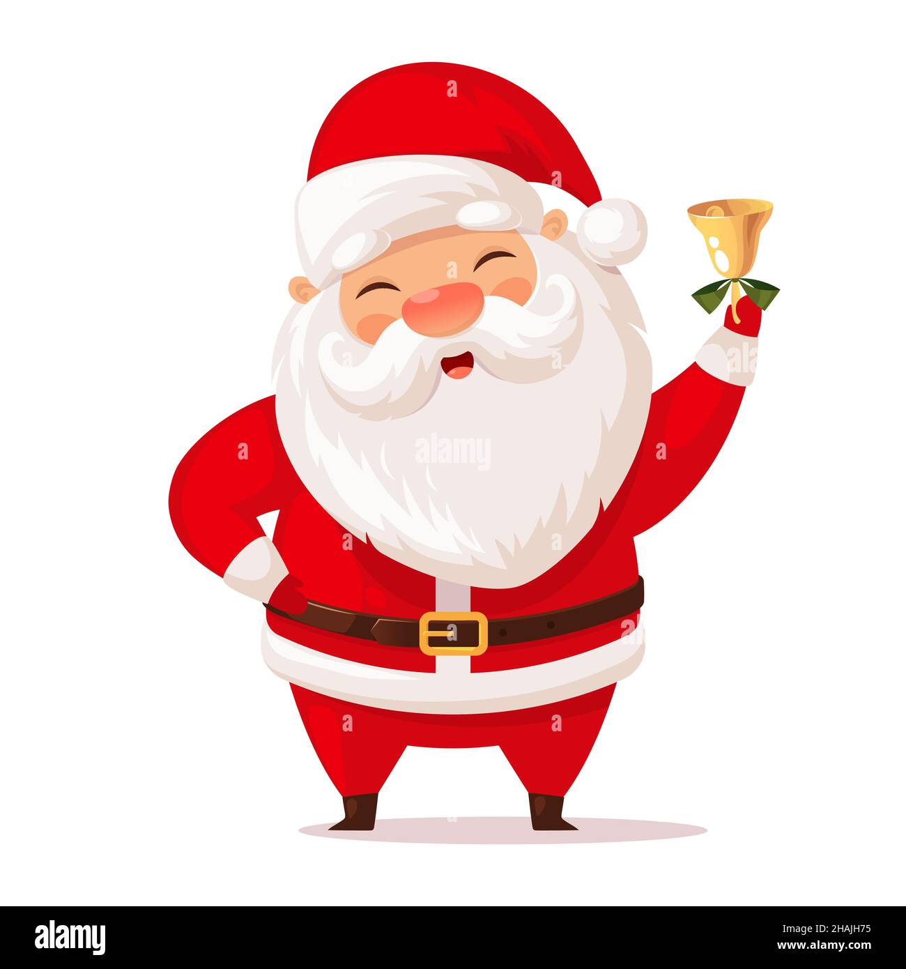 Cute Santa Claus ringing a bell, vector illustration Stock Vector Image ...