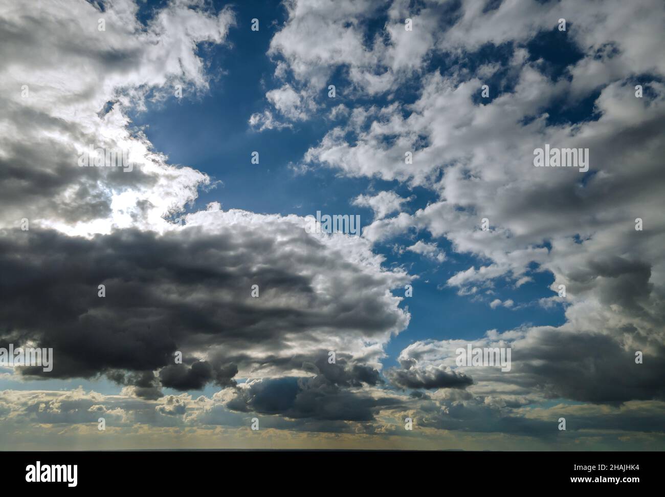 White clouds cumulus floating on natural sky daylight composition Stock ...