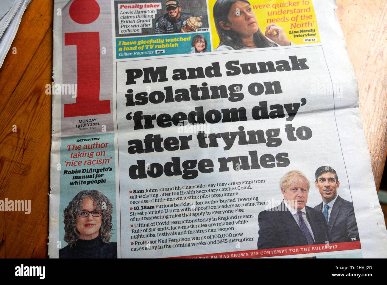 Boris Johnson "PM and Sunak isolating on 'freedom day' after trying to ...