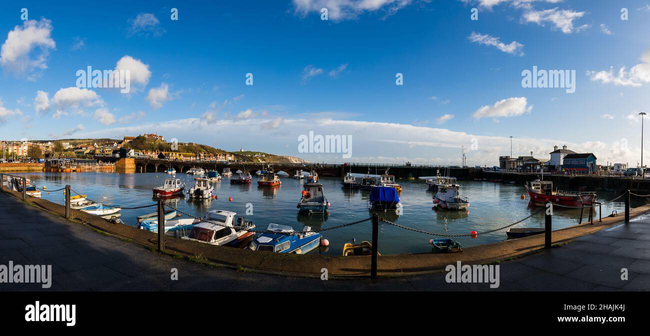 Panorama of Folkstone Harbour Stock Photo - Alamy