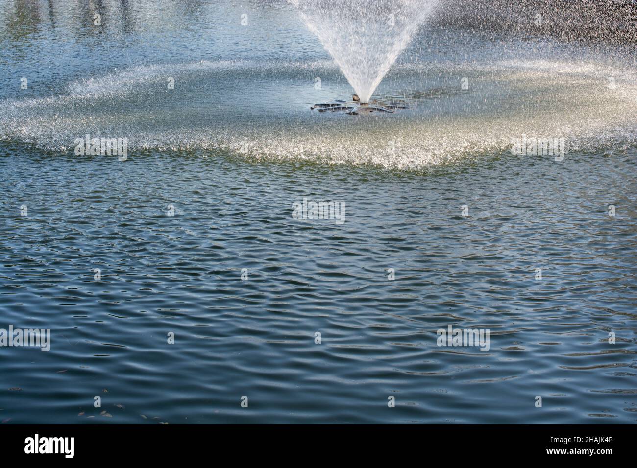 The fountain spouting water from a vertical in a pool Stock Photo - Alamy