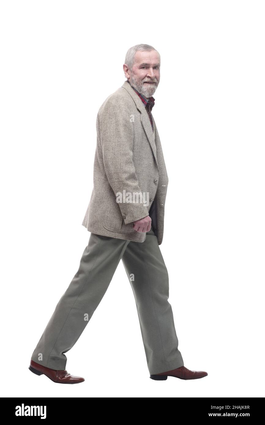 in full growth. confident old man striding forward Stock Photo - Alamy