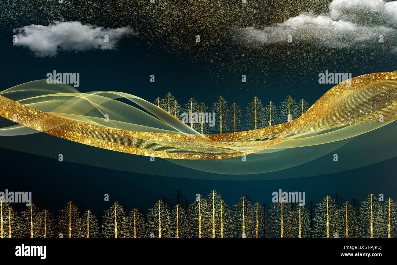 Wavy line abstract wallpaper mural hi-res stock photography and images ...