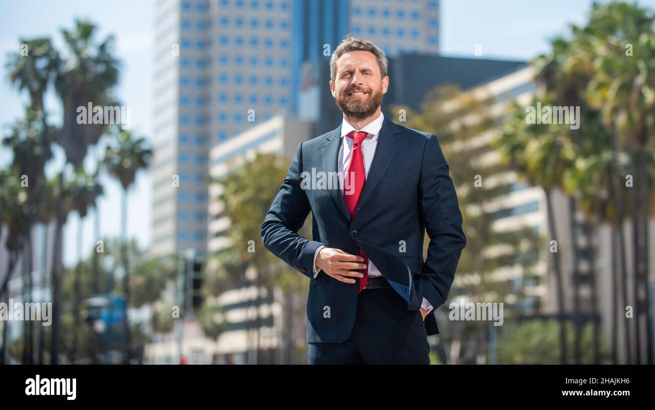 business success. successful man in businesslike suit. manager ...