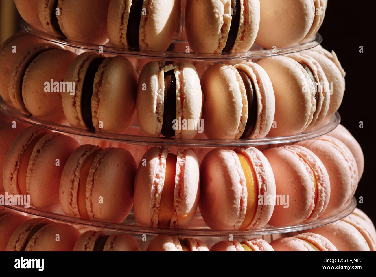 French macaroons. Candy bar. Wedding feast. Wedding sweets. beautiful ...