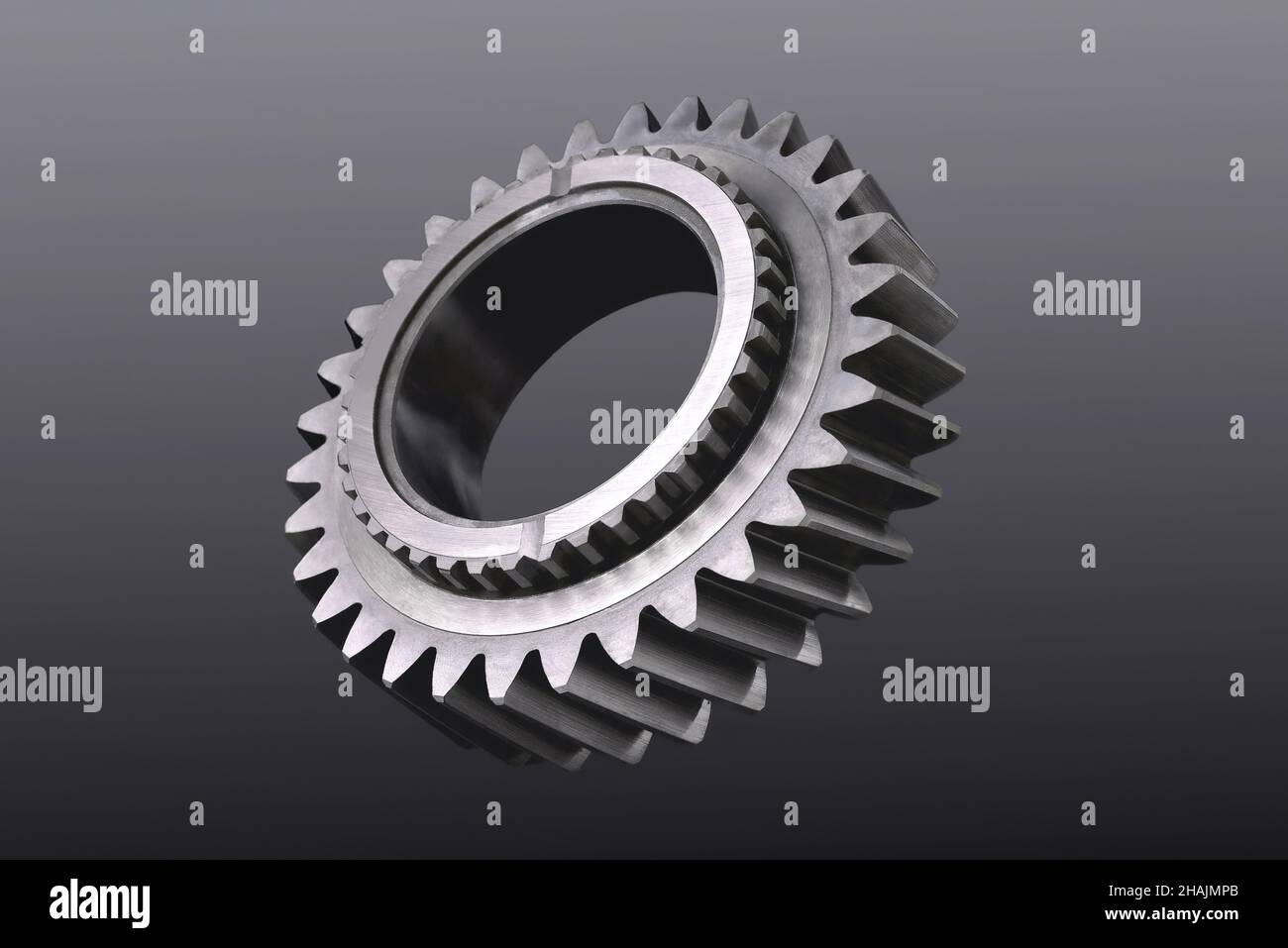 Cogwheel. Car gearbox gear. Detail of transmission of rotation of ...
