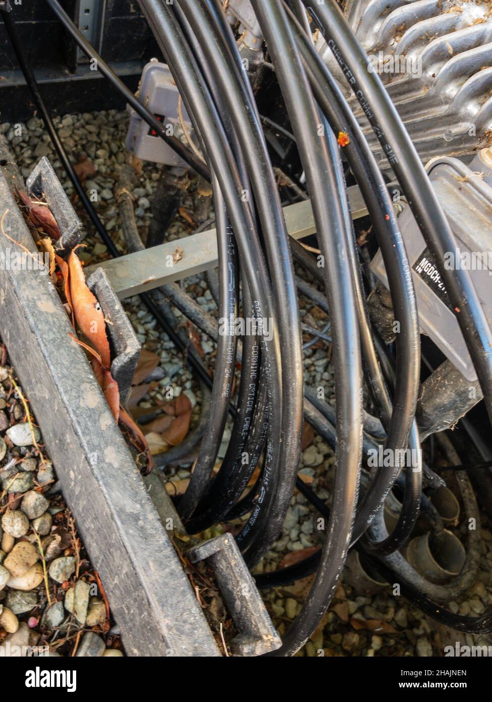 Vertical shot of a cable push pull rod Stock Photo - Alamy