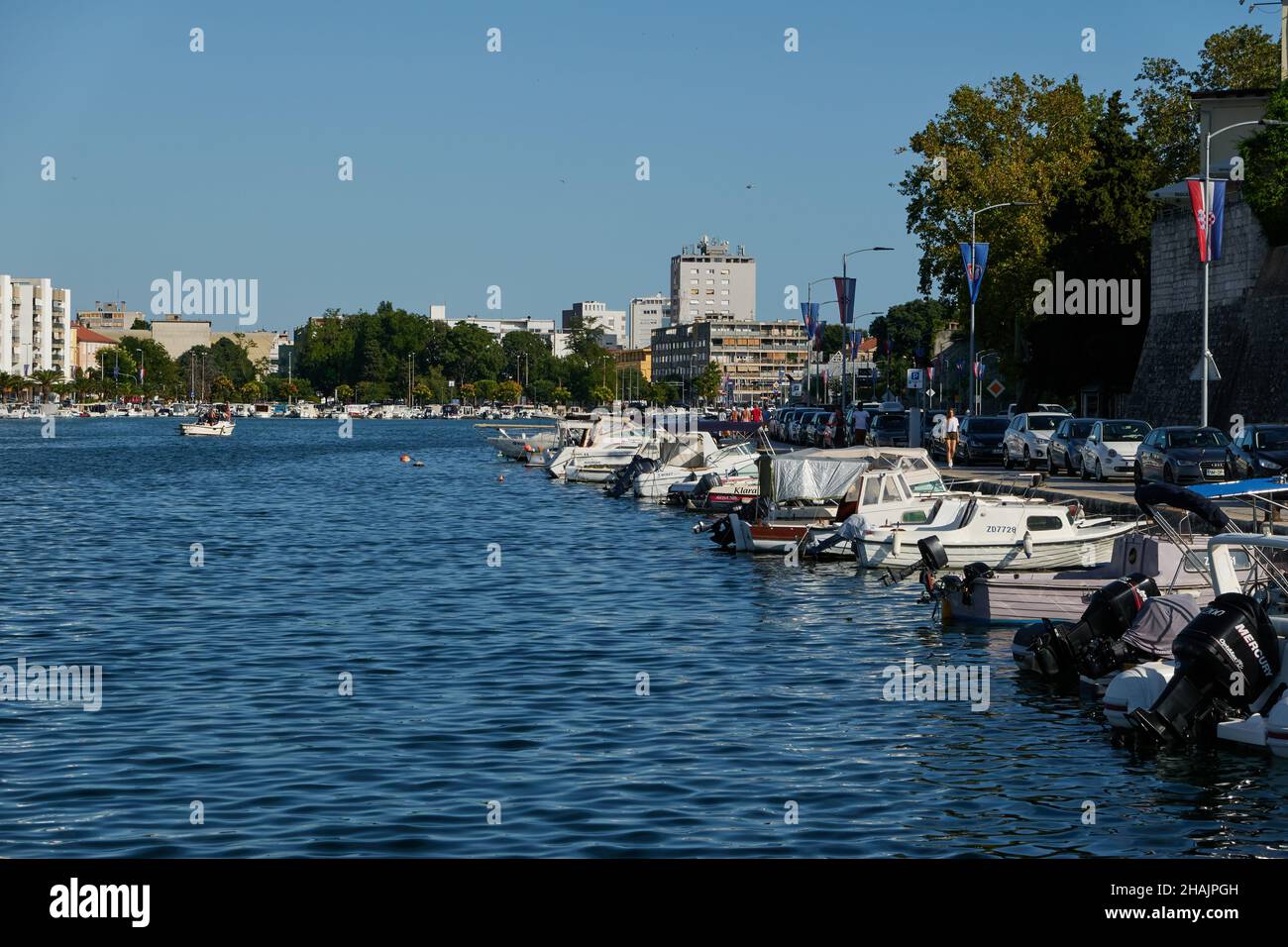 Zadar, Croatia - August 7, 2021 - Zadar port in the summer afternoon ...