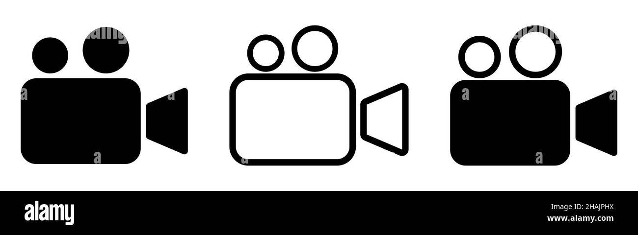 Video camera icon set. Cinema camera symbol. Vector icon EPS 10 Stock ...