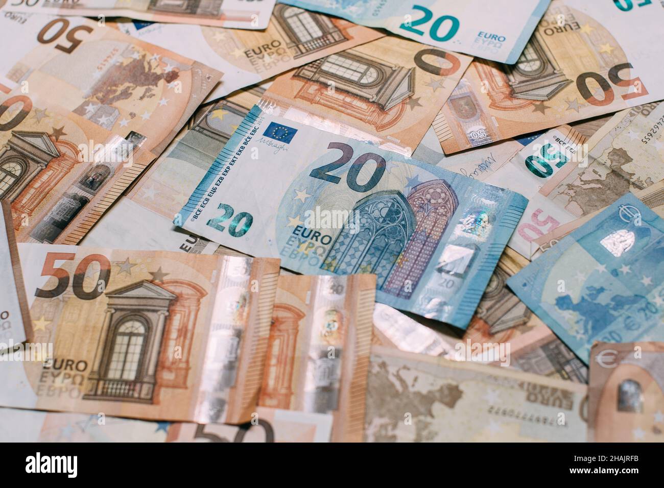 Euro banknotes as background. Close up of euro money. Background made ...