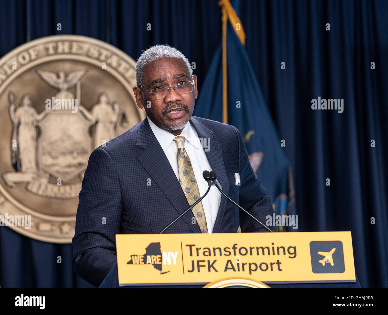 New York, NY - December 13, 2021: Congressman Gregory Meeks speaks ...
