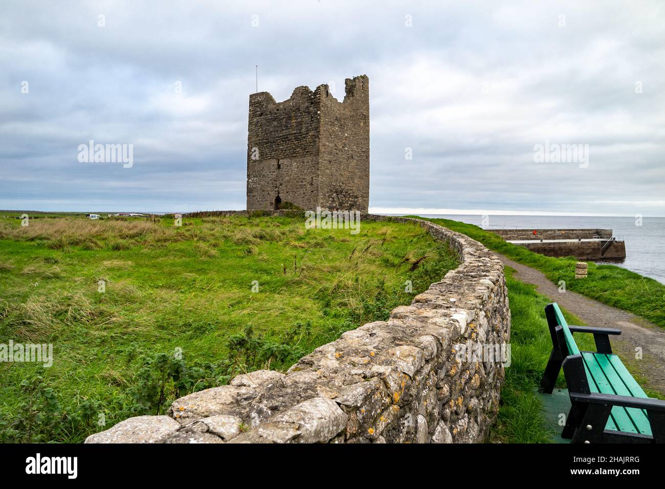 Rossle castle at Easky pier in County Sligo - Republic of Ireland Stock ...
