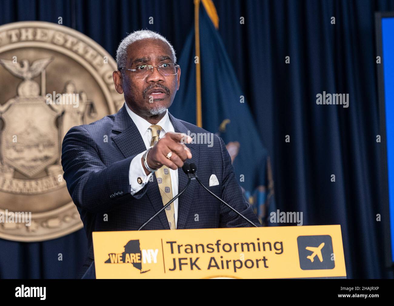 New York, NY - December 13, 2021: Congressman Gregory Meeks speaks ...