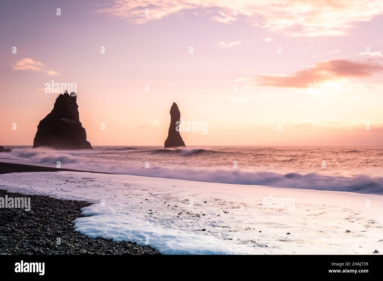 Around Vik, Iceland, black sand beaches sunshine day time gorgeous ...