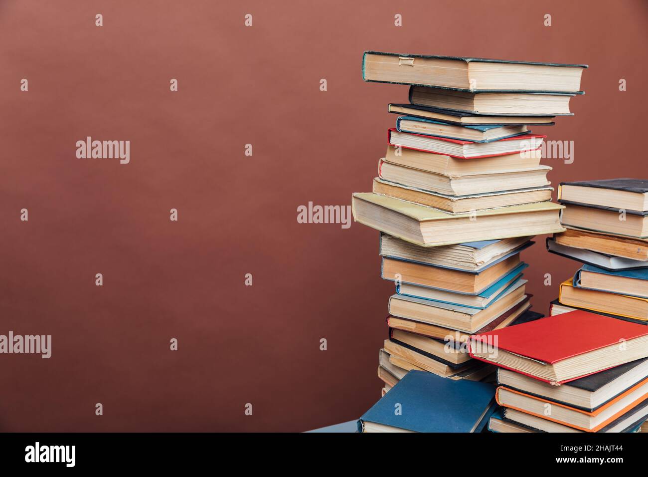 educational books for training in the college library on a brown ...