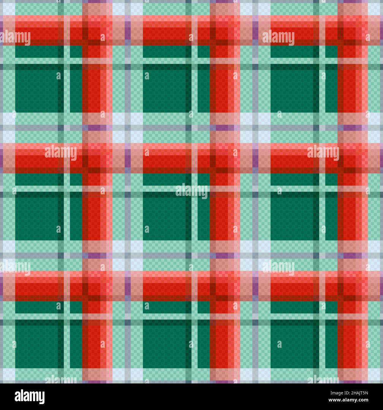 Rectangular seamless vector pattern as a tartan plaid in green, red and ...