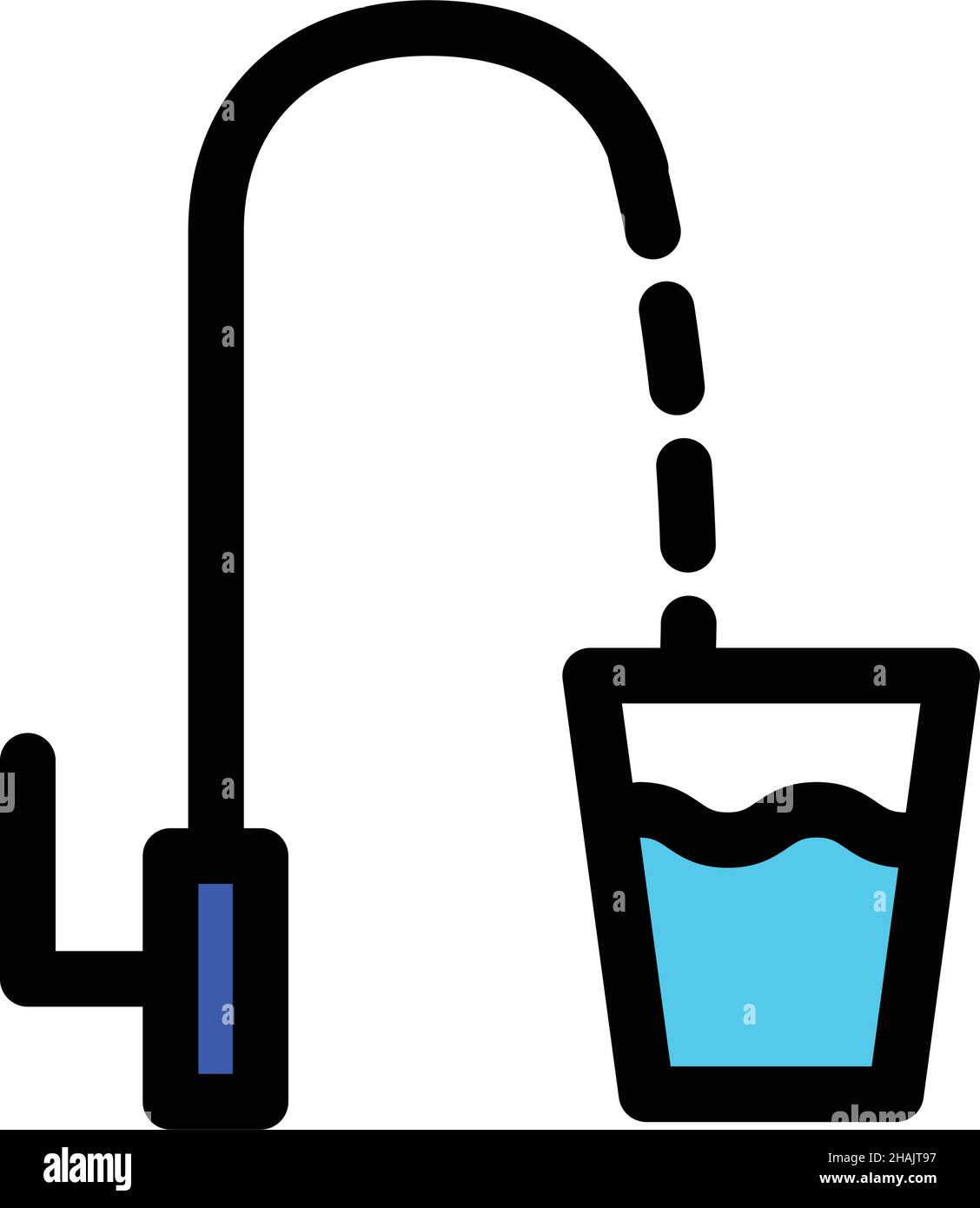 Water filter tap vector icon for web design isolated on white ...